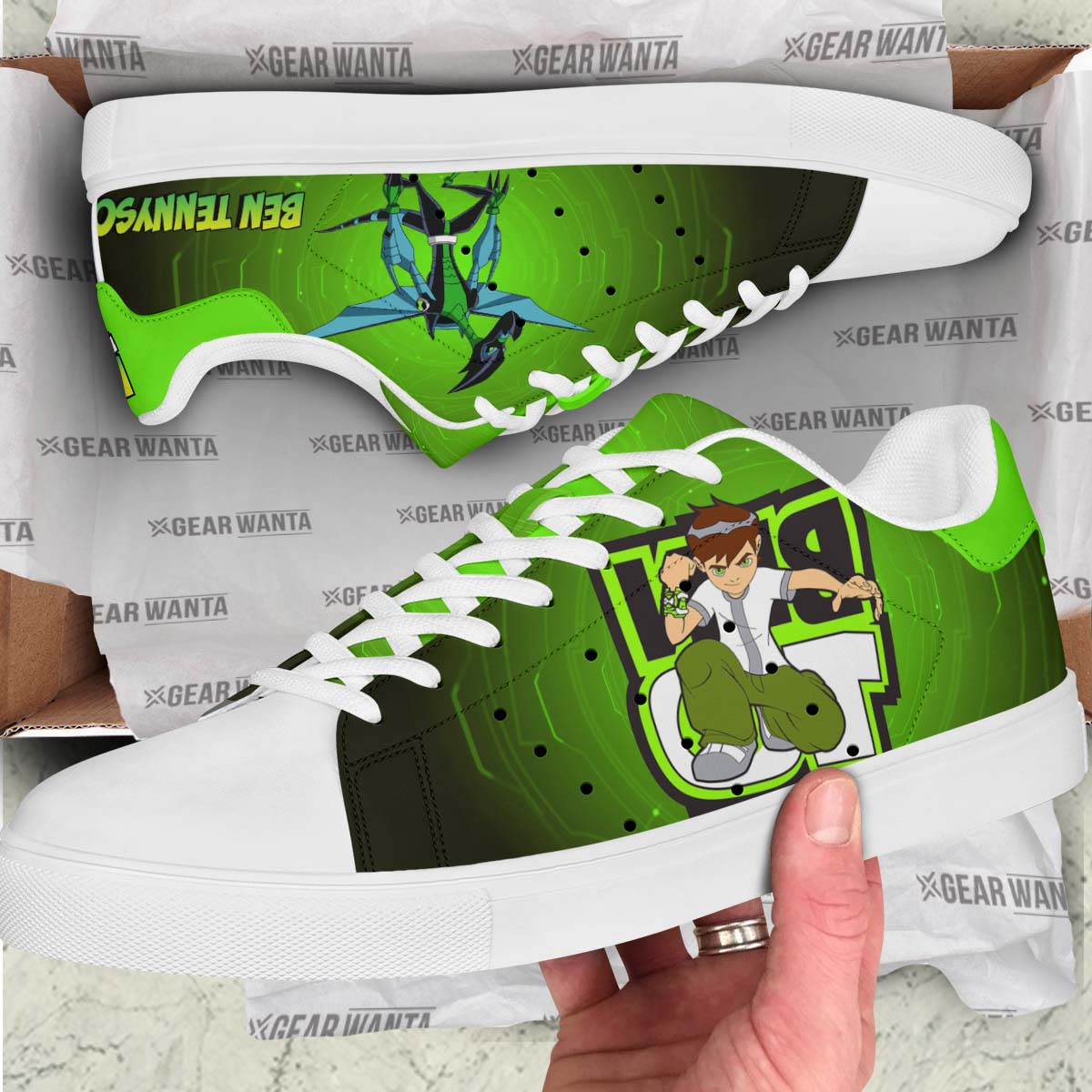 Ben 10 Ben Tennyson & XLR8 Skate Shoes Custom – Perfectivy