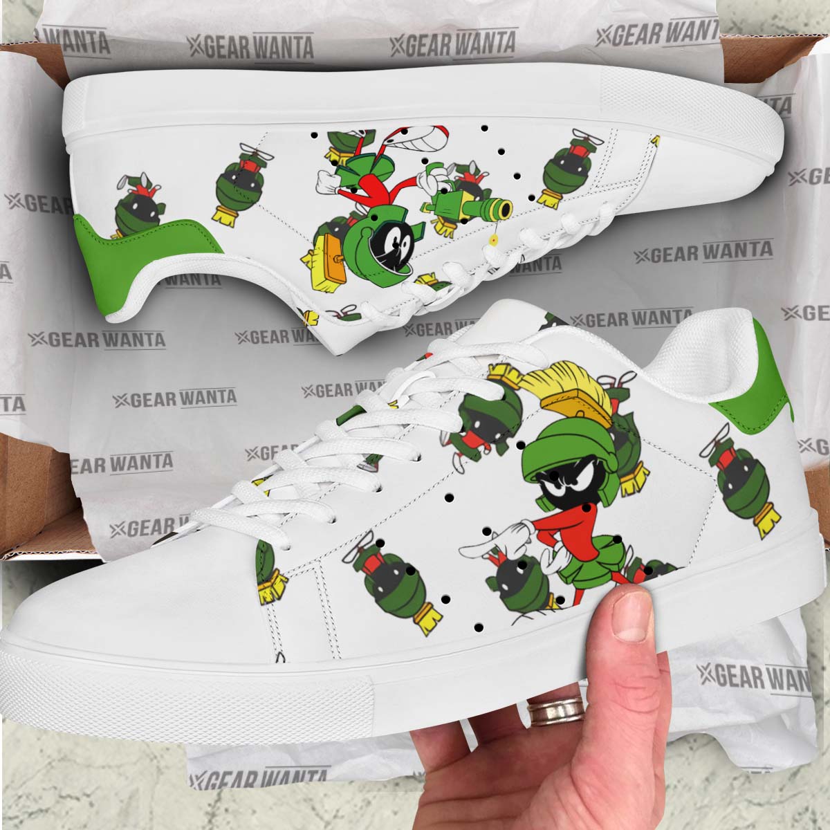 Marvin the Martian Skate Shoes Custom Looney Tunes Shoes – Perfectivy
