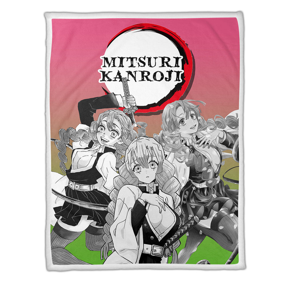 Mitsuri Kanroji Fleece Blanket Custom Demon Slayer Anime Uniform Mix M ...