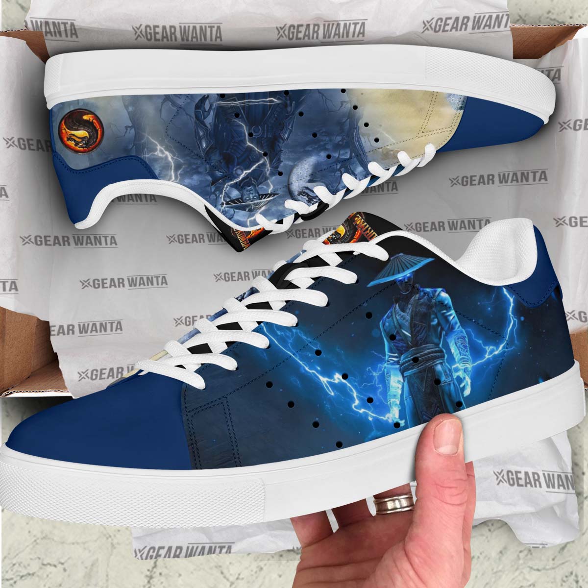 Mortal Kombat Raiden Custom Skate Shoes For Fans – Perfectivy