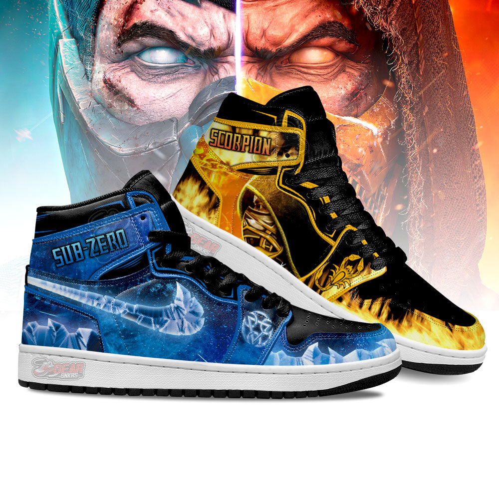 Mortal Kombat Sneakers Scorpion Fire Style vs Sub-zero Ice JD Sneakers ...