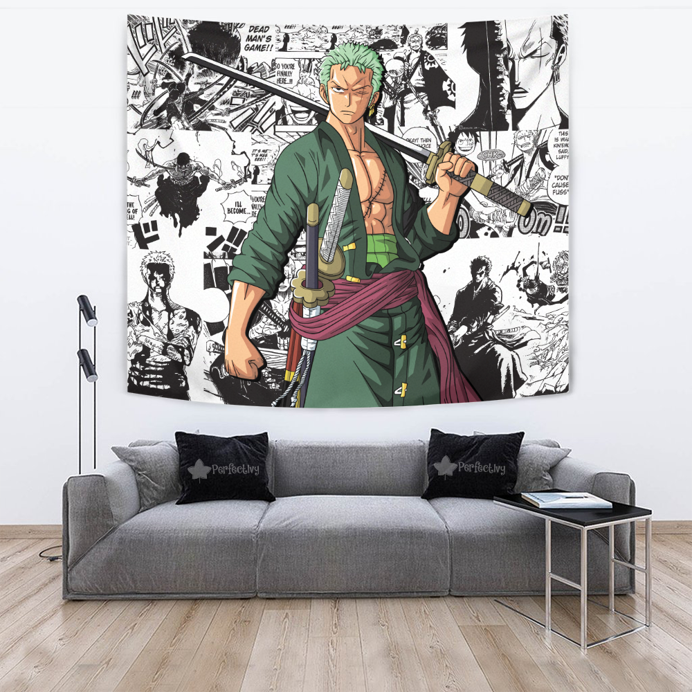Roronoa Zoro Tapestry Custom One Piece Anime Manga Room Wall Decor ...