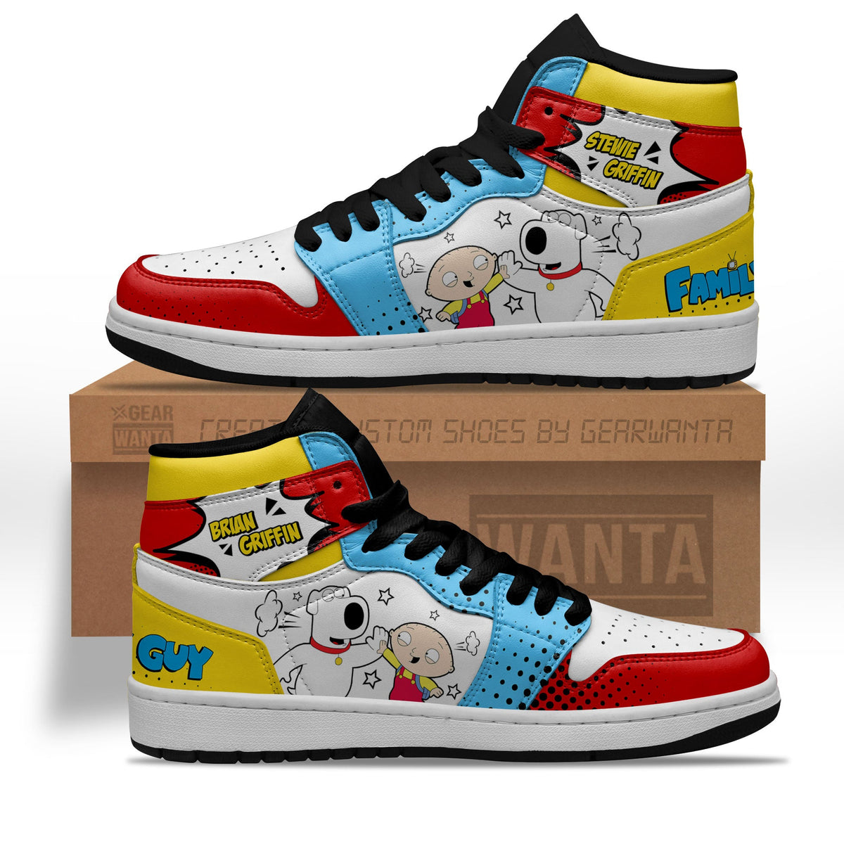 Stewie Griffin and Brian Griffin Sneakers Custom Family Guy Shoes ...