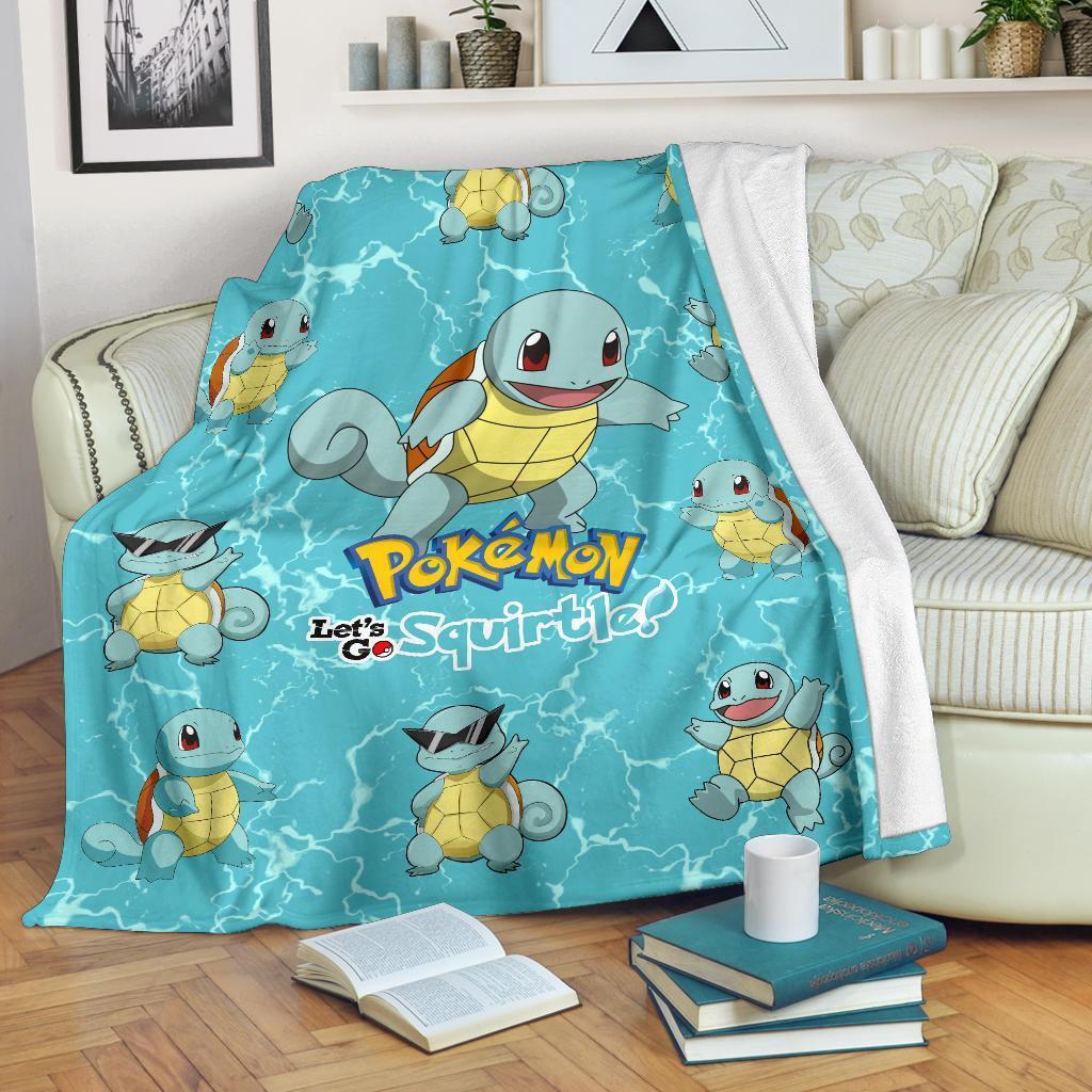 Let's Go Squirtle Pokemon Fleece Blanket Funny Gift Idea – Perfectivy